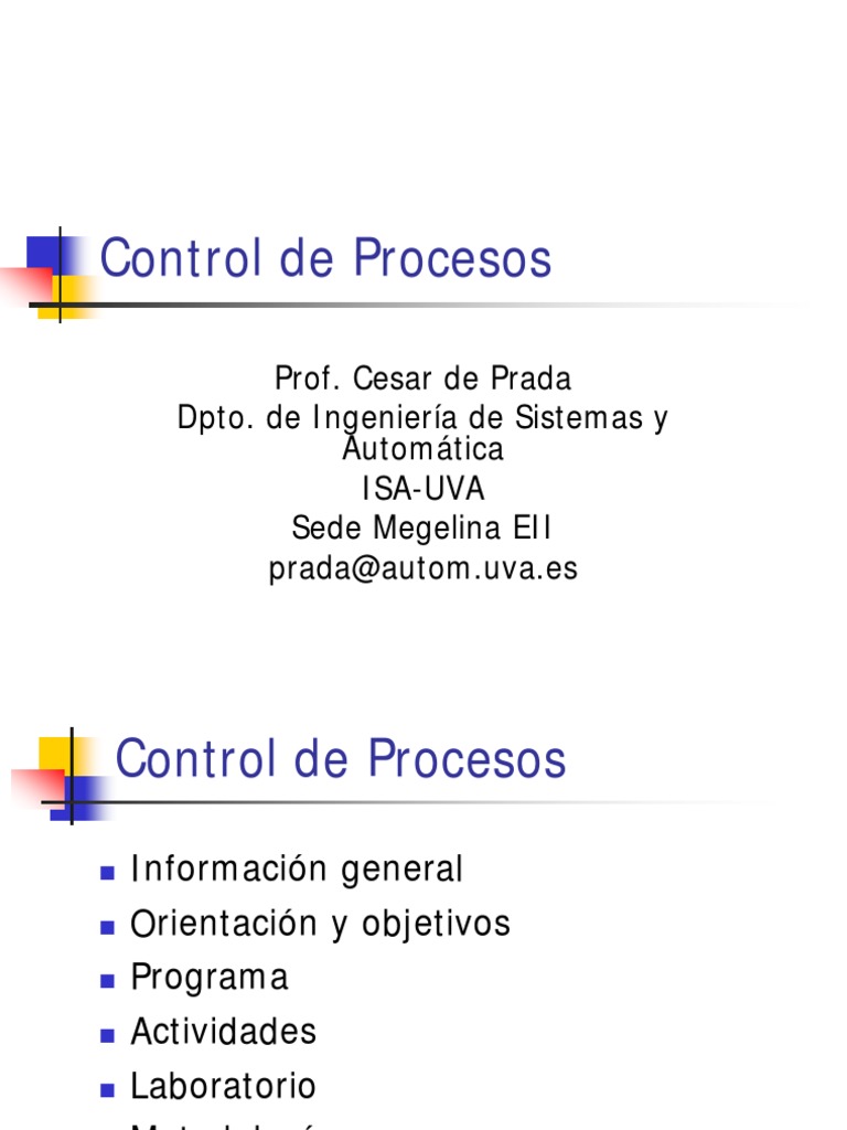 Control de Procesos | PDF | Scada | Ciencia y Tecnología