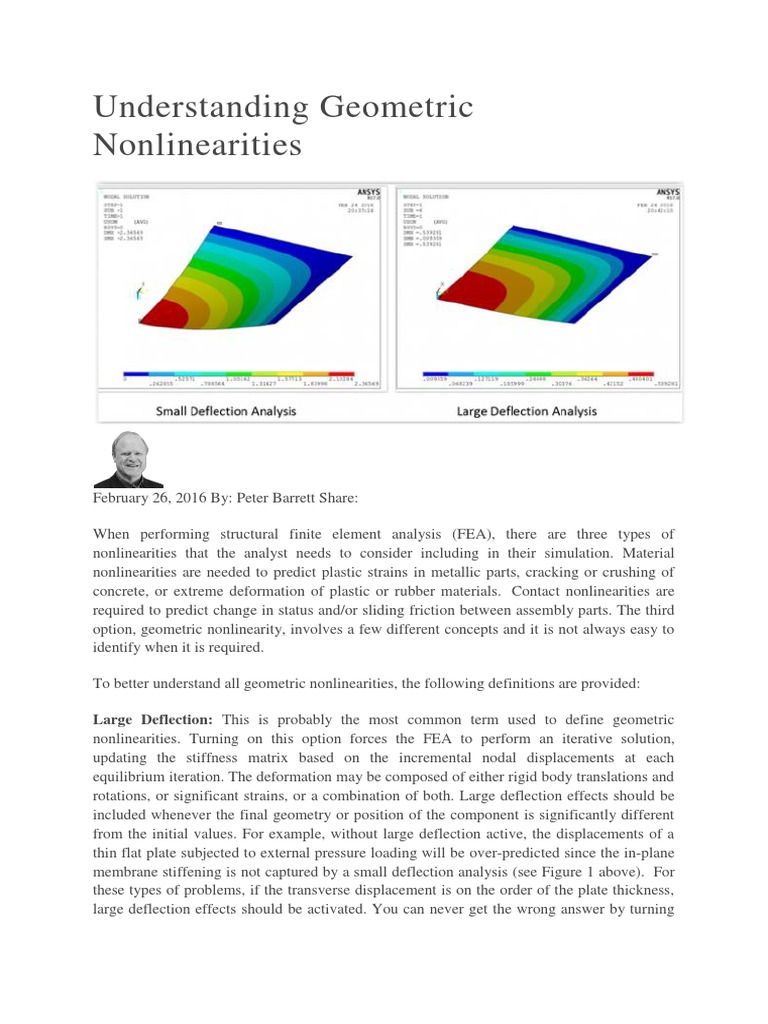 Understanding Geometric Nonlinearities Pdf Deformation Mechanics
