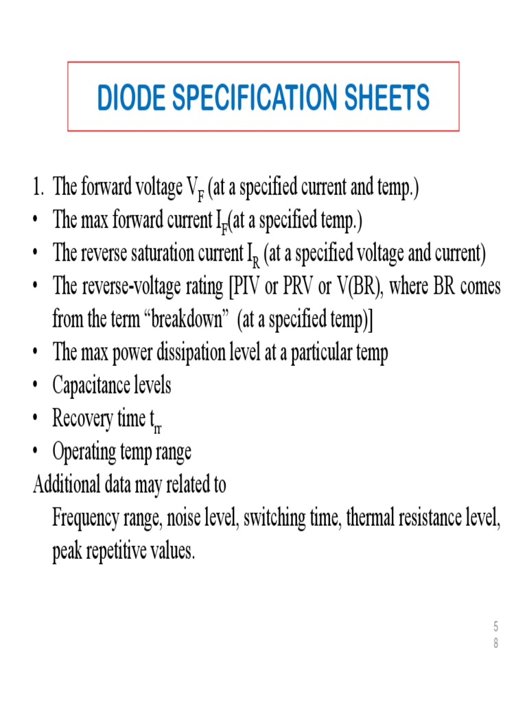 Diode Specification Sheets | Download Free PDF | Diode | Light Emitting ...