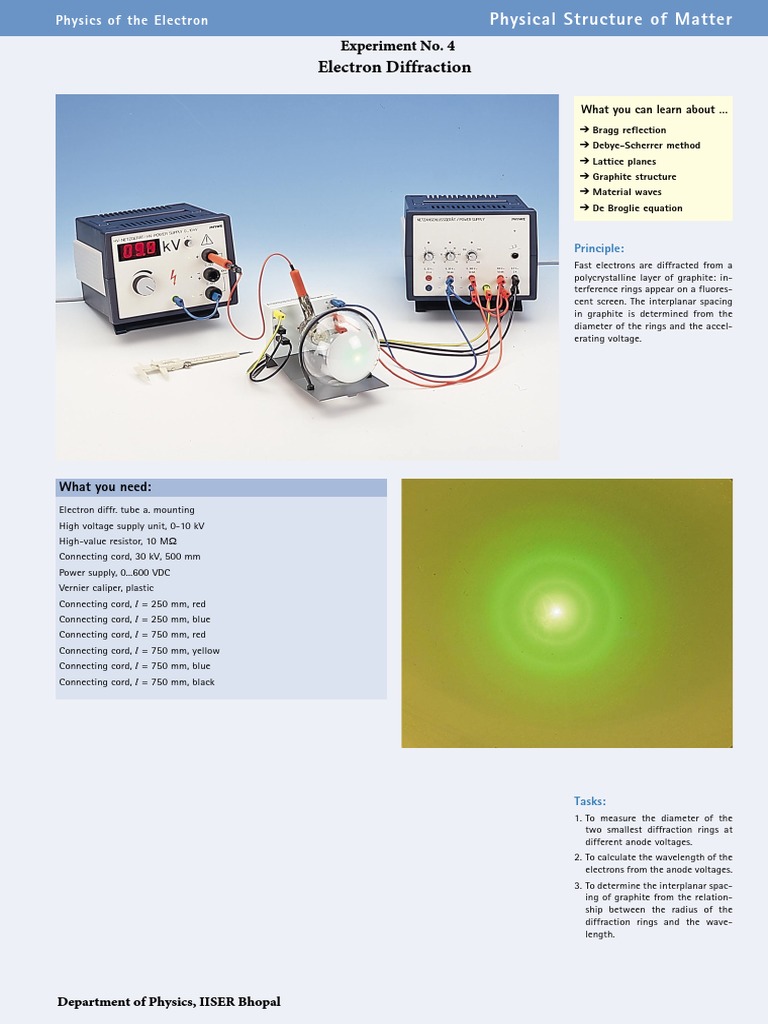 Electron Diffraction PHYWE | Diffraction | Electron