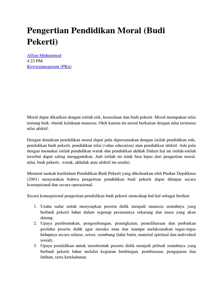 Pendidikan Moral | PDF