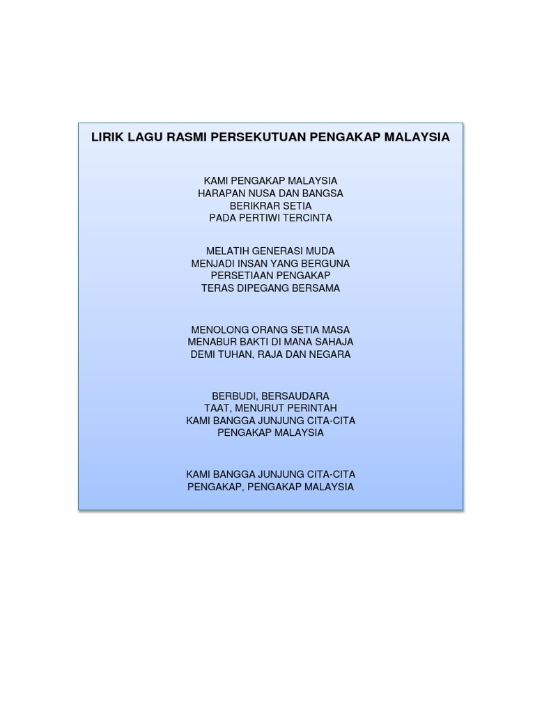 Lirik Lagu Rasmi Pengakap | PDF | Perjalanan | Sejarah