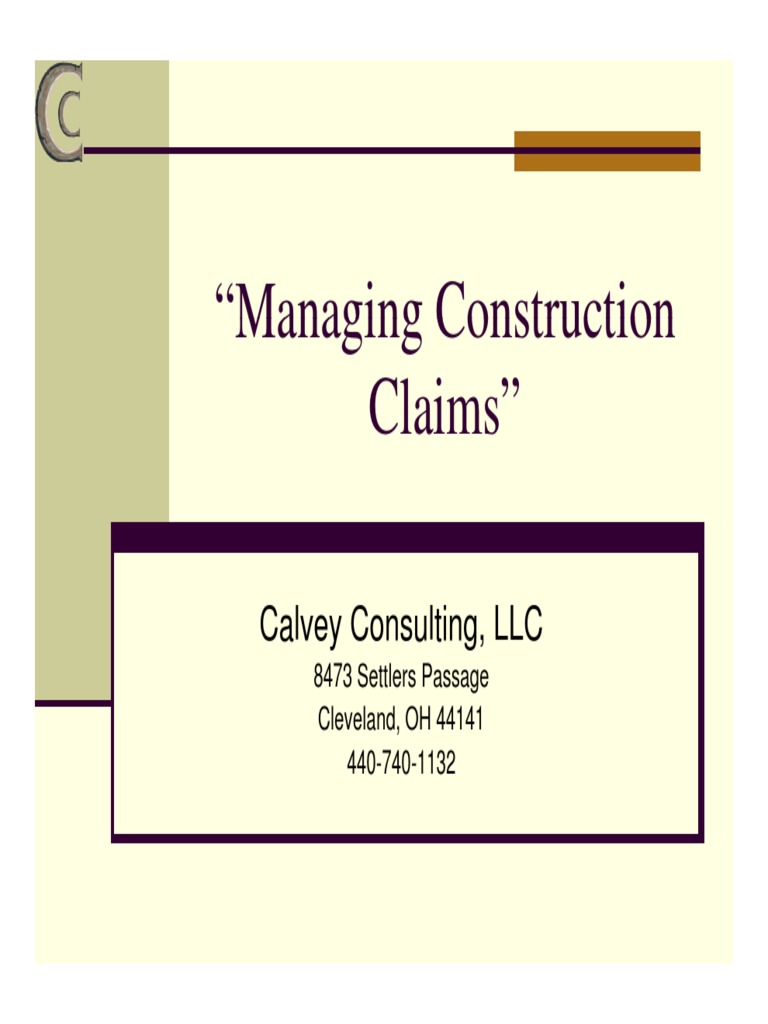 Managing Construction Claims | PDF | Weather | Damages