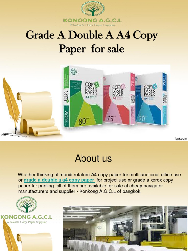 Grade A Double A A4 Copy Paper For Sale | PDF | Home & Garden
