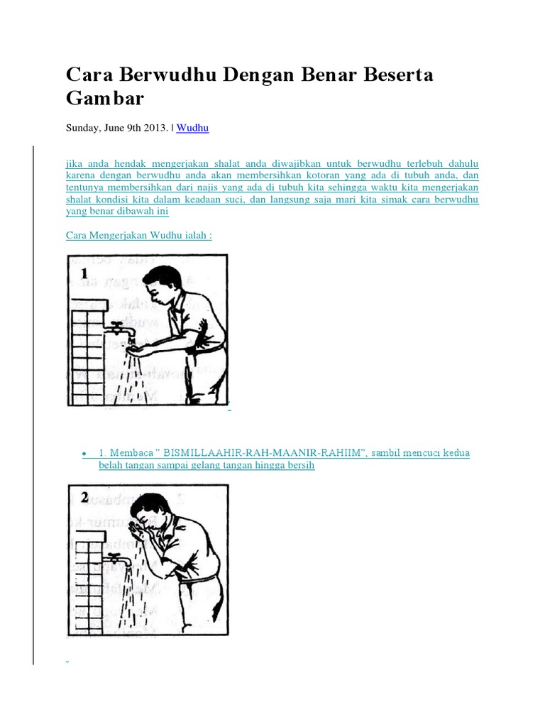 Cara Berwudhu Dengan Benar Beserta Gambar | PDF