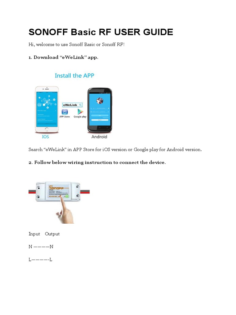 SONOFF Basic RF USER GUIDE.docx | Wi Fi | Online And Offline