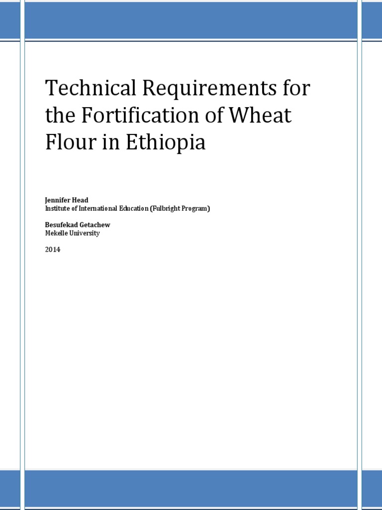 Technical Requirements for Fortifying Wheat Flour | PDF | Micronutrient ...