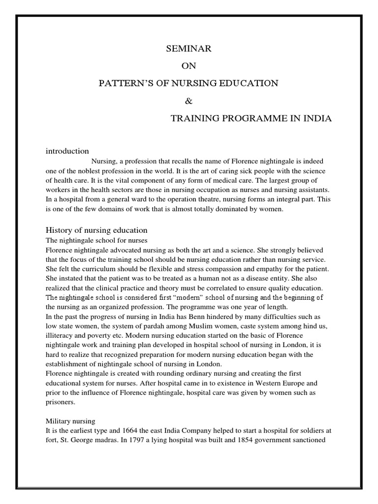 Trends In Nursing Pdf Nursing University And College Admission