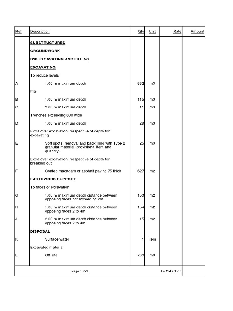 Example Bill of Quantities for Construction | PDF | Wall | Framing ...