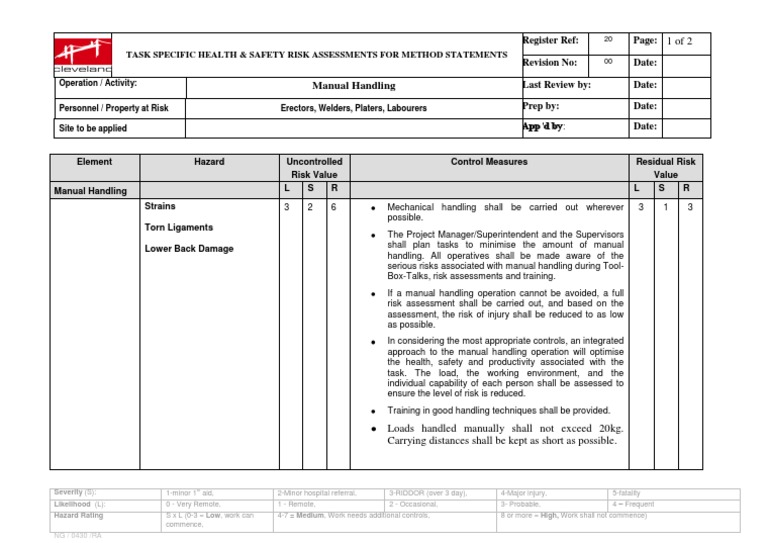 53 - Method Statements For Erection of Steel PDF | PDF | Risk Assessment | Risk