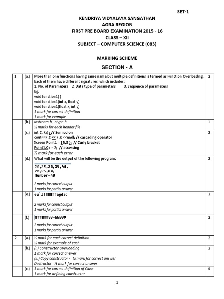 Analysis of a Computer Science Pre-Board Examination Marking Scheme | PDF | Hypertext Transfer ...