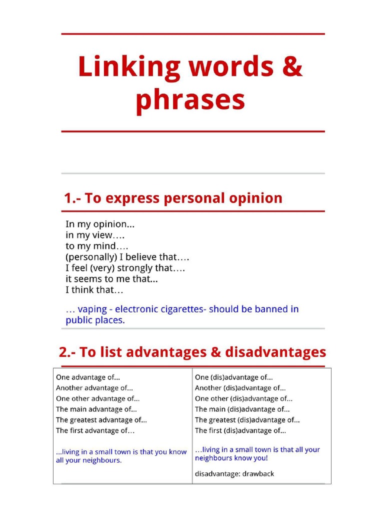 Linking Words & Phrases | PDF | Business