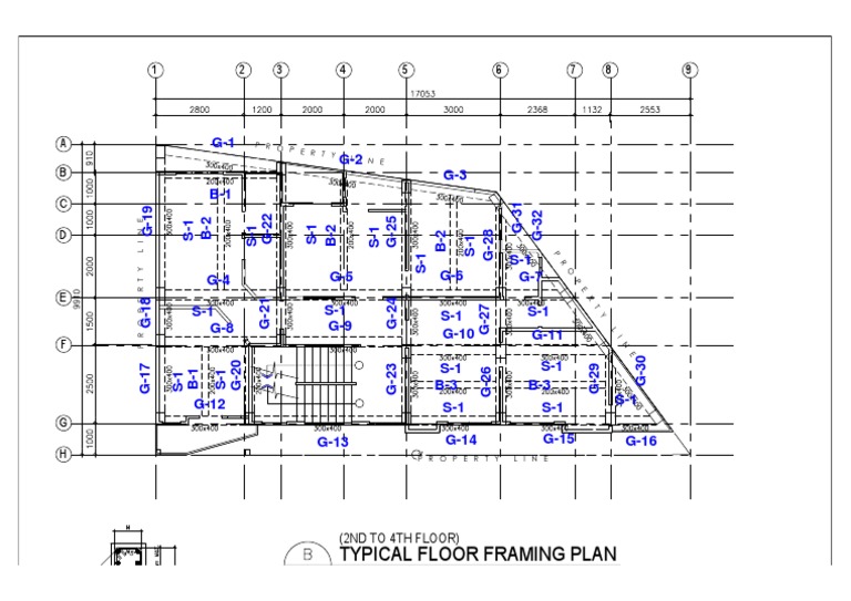 Typical Floor Framing Plan: (2Nd To 4Th Floor) | PDF