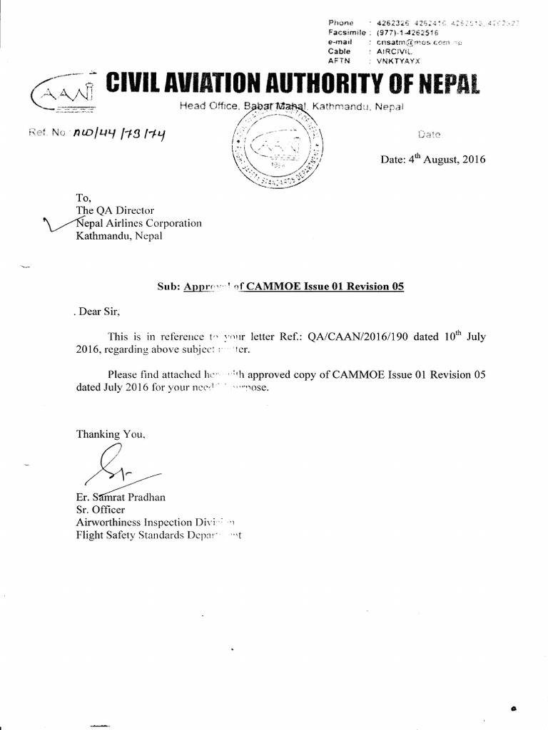 Approved Continuing Airworthiness Management Maintenance Organization ...