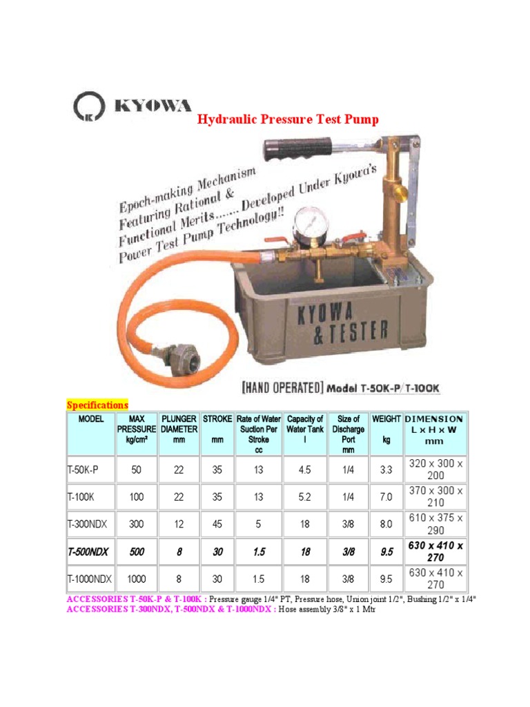 Portable Hose Hydro Test Pump | PDF | Manufactured Goods | Nature