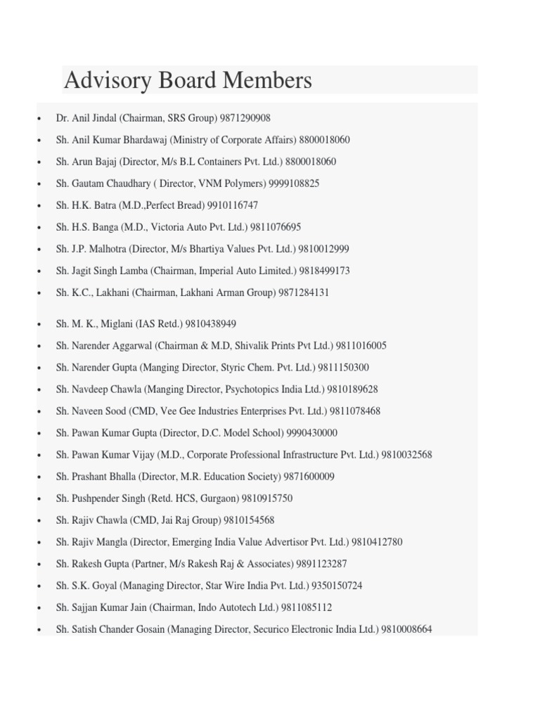 Advisory Board Members | PDF