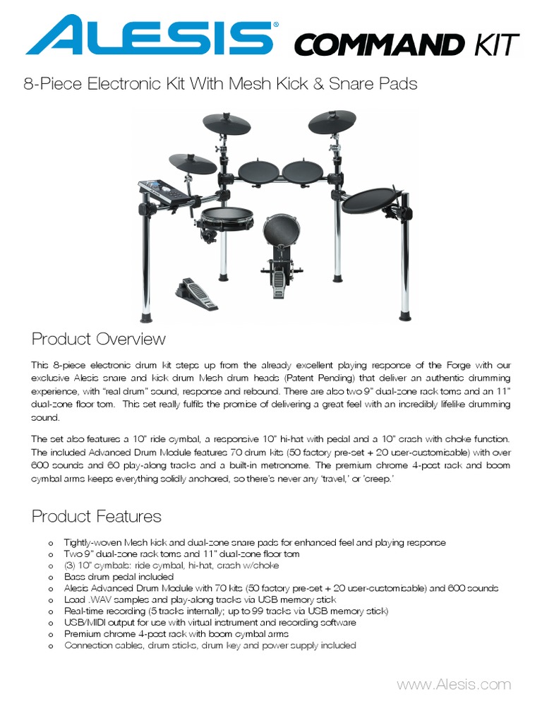 Alesis Command Kit - Product Overview | PDF | Drum Kit | Sound