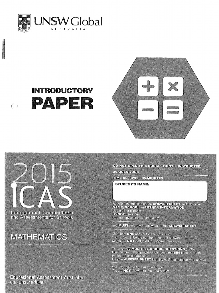 Icas Introductory 2015 | PDF