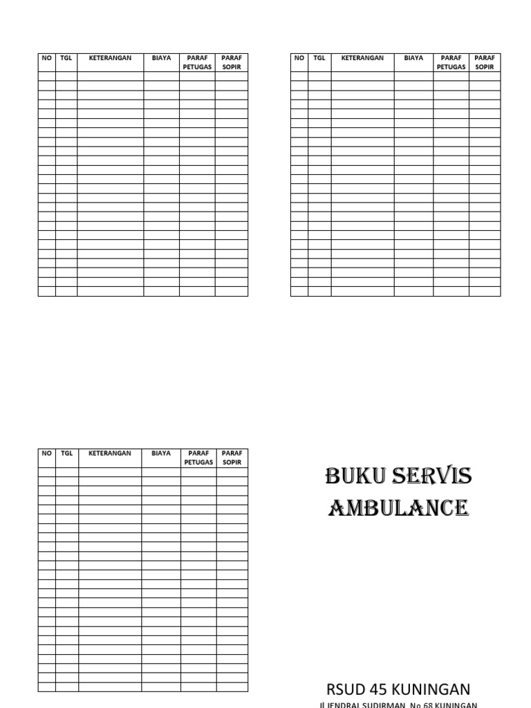 Buku Servis Ambulance | PDF