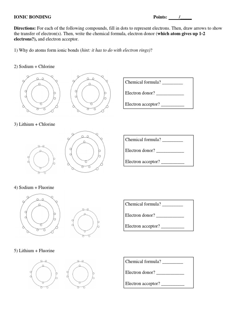 Ionic Bonding Practice Problems | PDF | Chemical Bond | Chemical Compounds