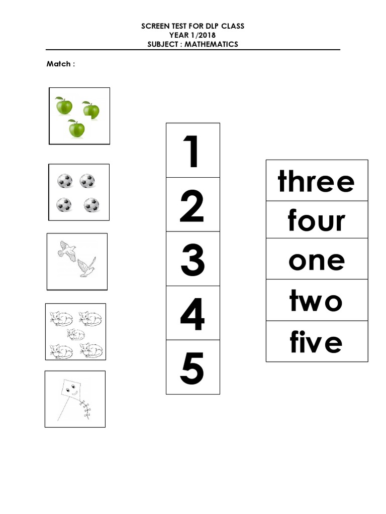 Year 1 DLP Mathematics Exam Paper | PDF