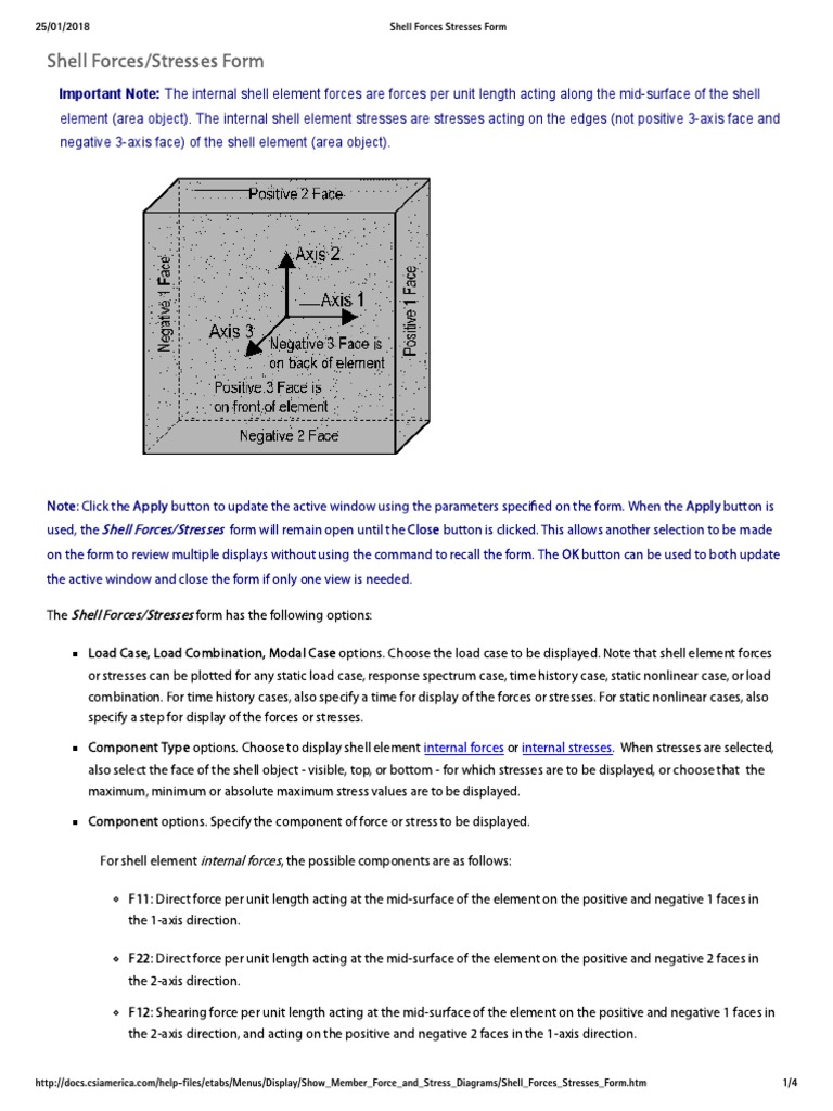 Shell Forces Stresses Form | Stress (Mechanics) | Structural Load