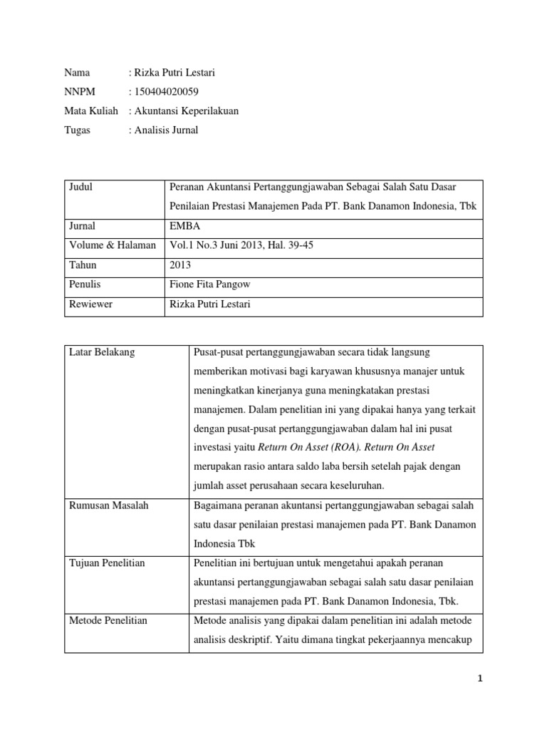 Analisis Jurnal | PDF
