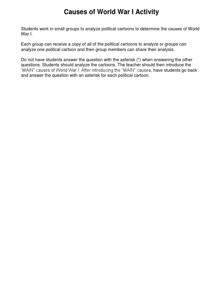 Causes of Ww1 Political Cartoons | PDF | Cognition