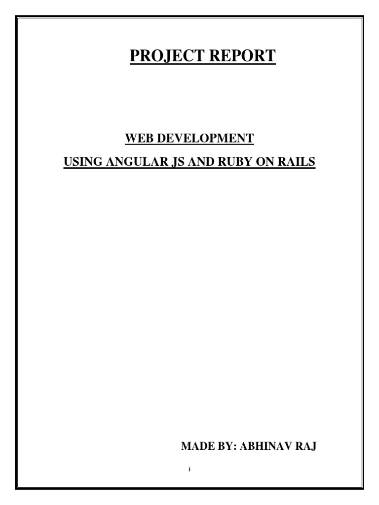 Project Report: Web Development Using Angular Js and Ruby On Rails ...