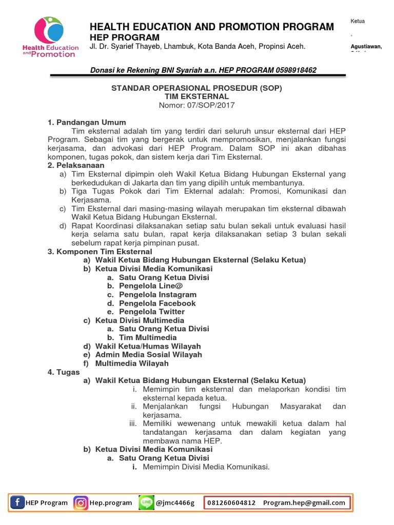 Sop Tim Eksternal | PDF
