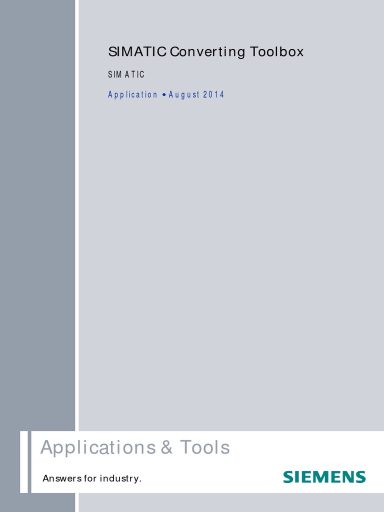 Simatic Converting Toolbox en | PDF | Control Theory | Machines