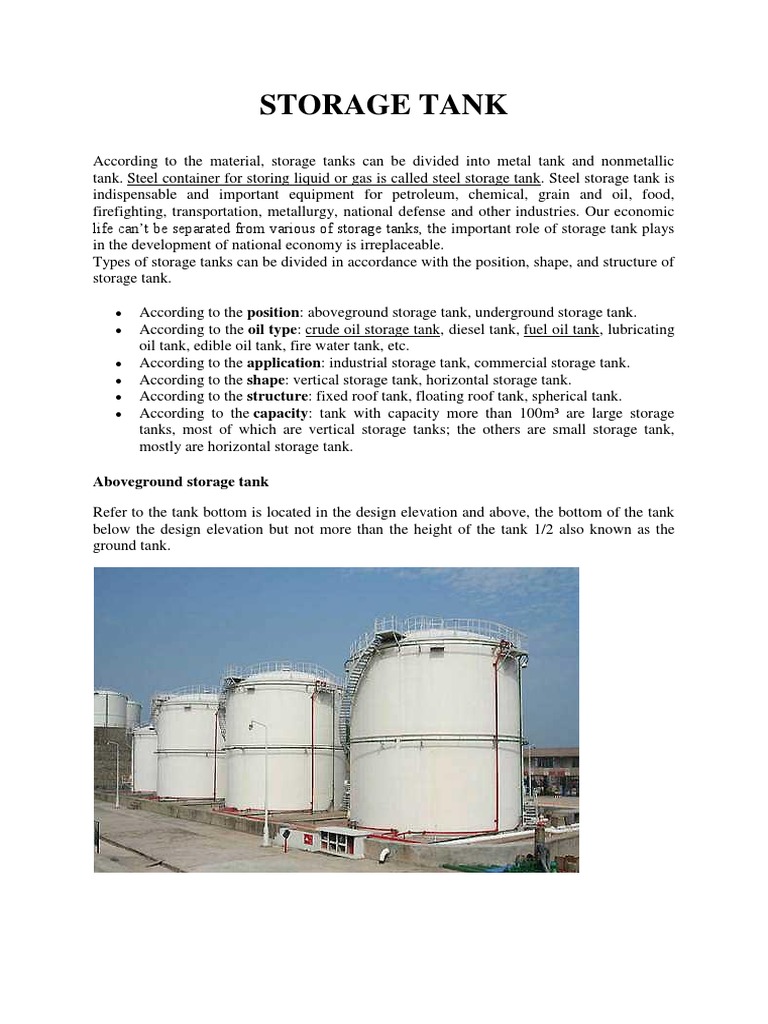 Storage Tank | PDF | Petroleum | Liquids