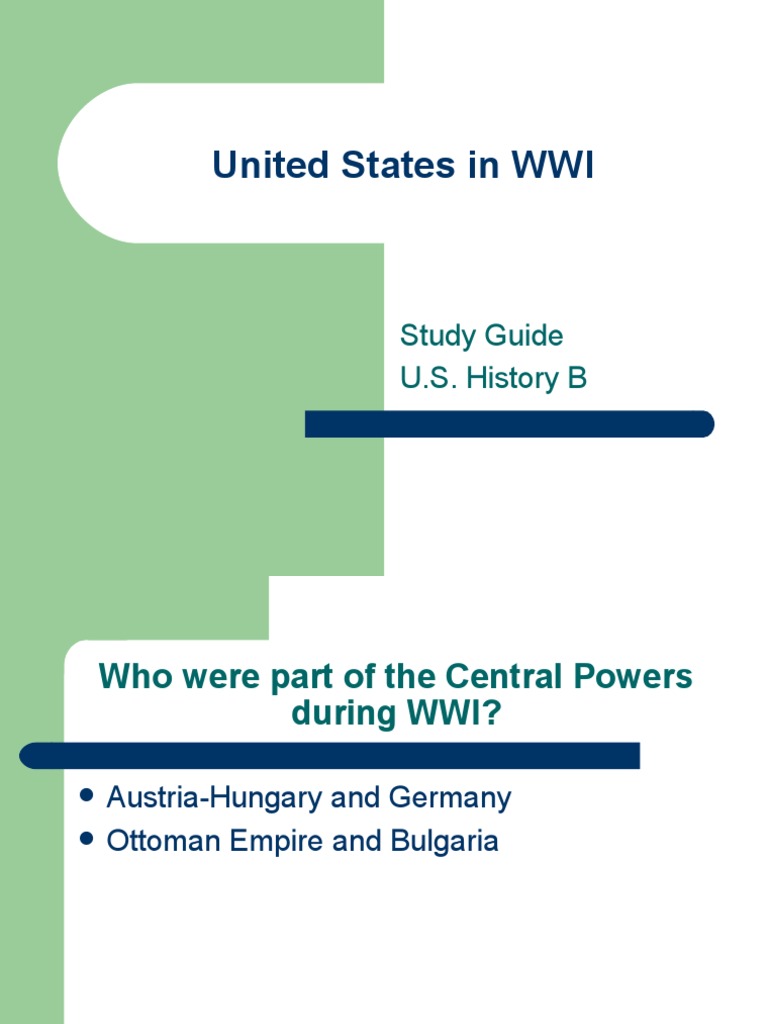 WWI Study Guide With Answers | PDF | Central Powers | World War I