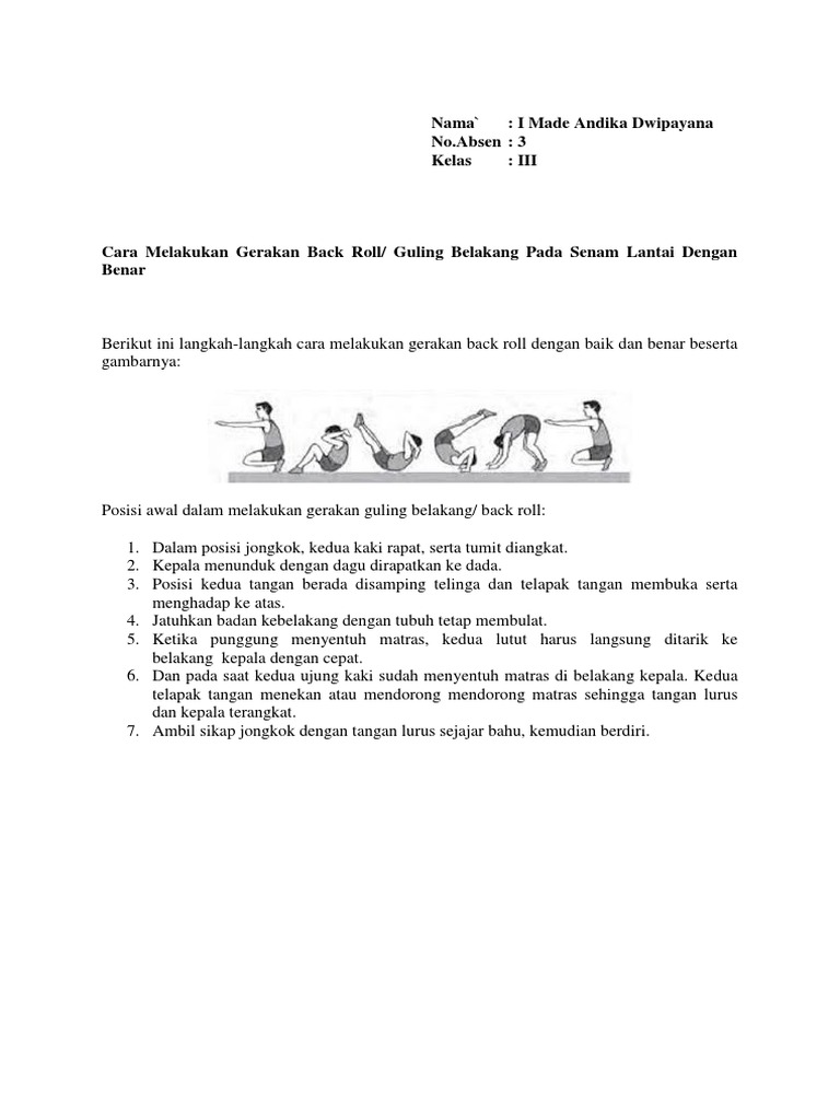 Cara Melakukan Gerakan Back Roll | PDF