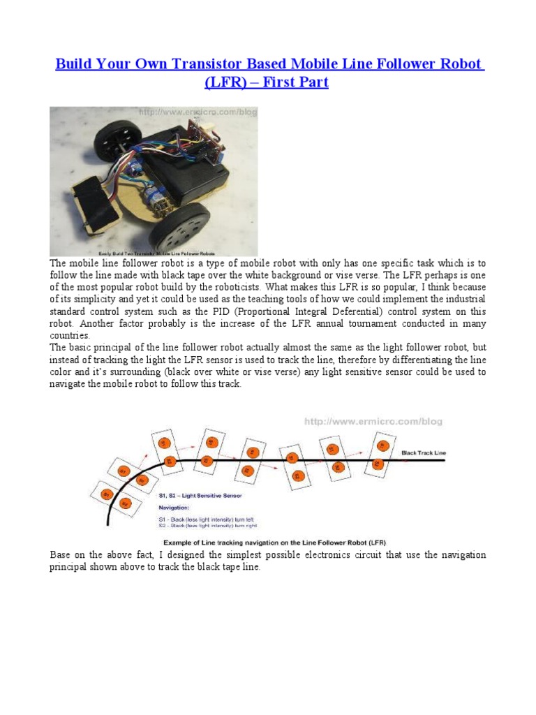 Build Your Own Transistor Based Mobile Line Follower Robot (LFR ...