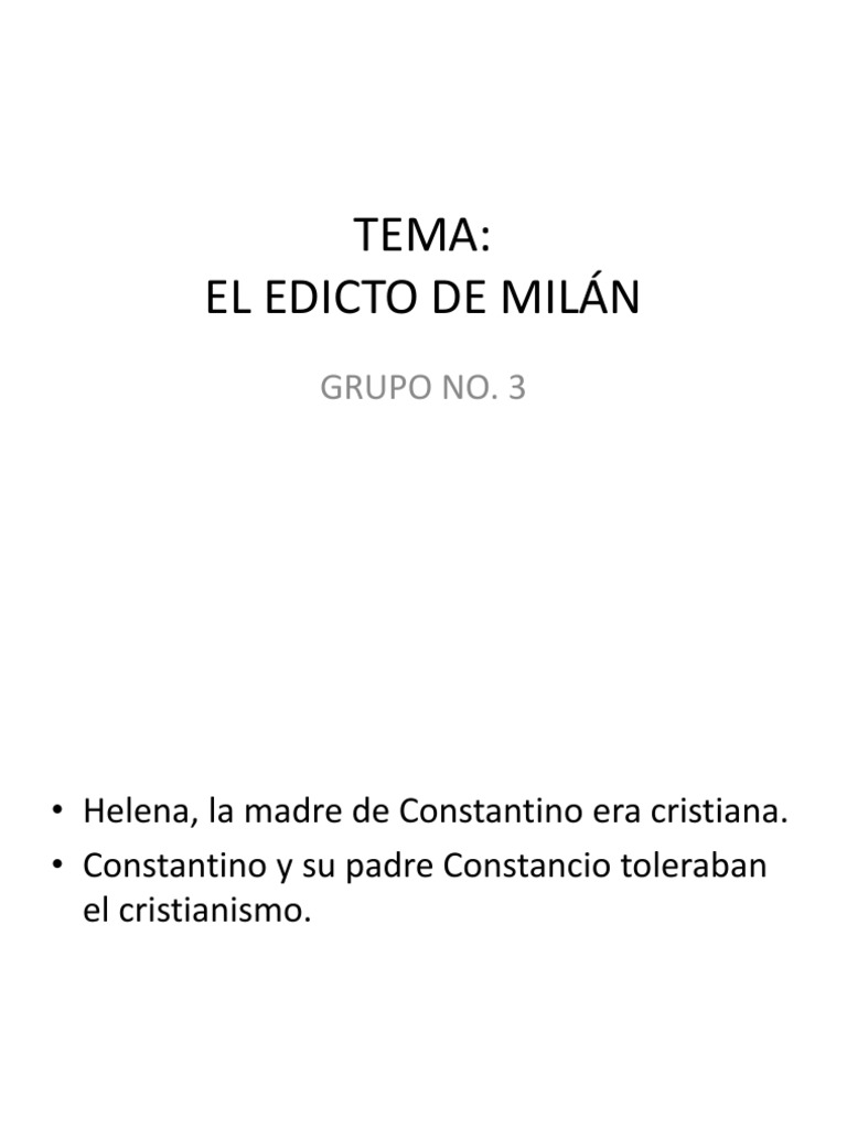 Cual Es El Edicto De Milan
