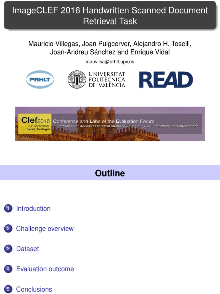 Villegas16 CLEF Handwritten-Overview Presentation | PDF | Information ...