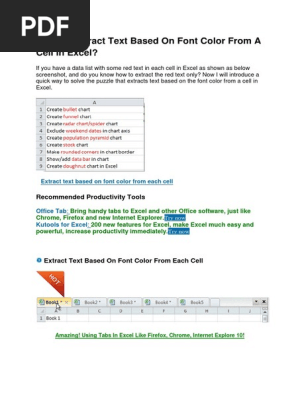 Excel How To Extract Text Based On Font Color From A