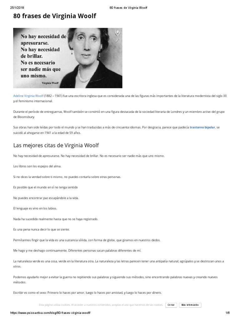 80 Frases de Virginia Woolf | PDF | Virginia Woolf | Verdad