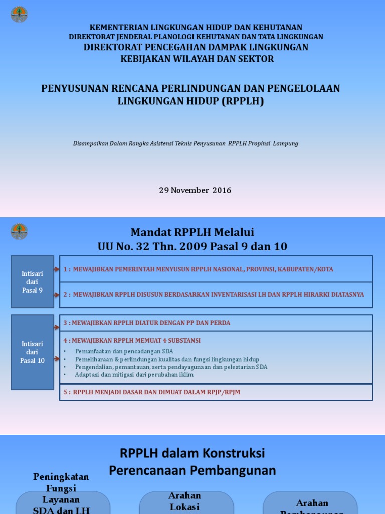 Bahan RPPLH Lampung 2016 | PDF