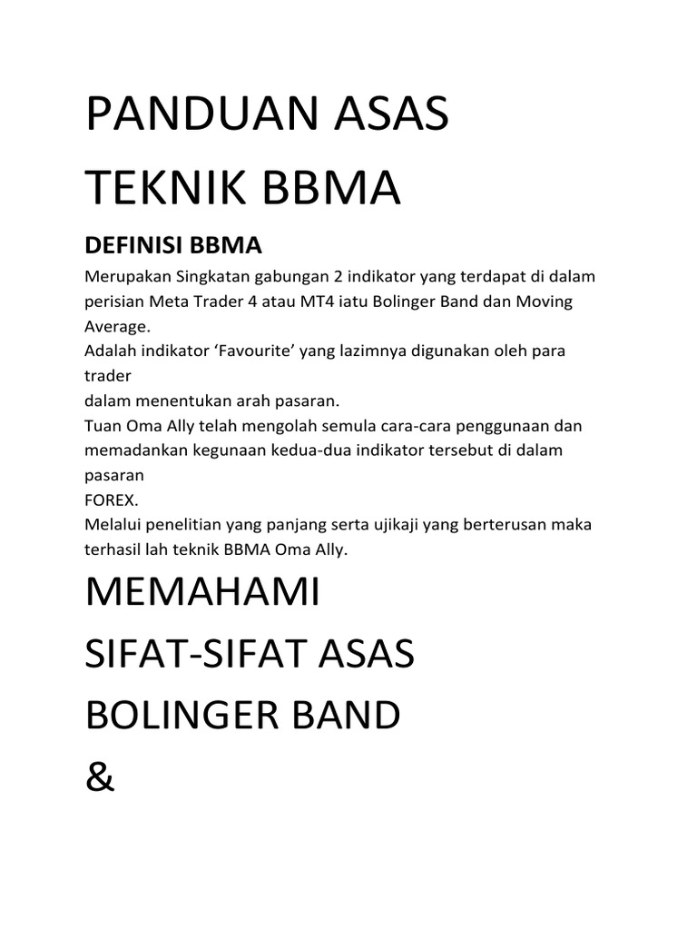 Panduan Teknik BBMA untuk Trader Forex | PDF