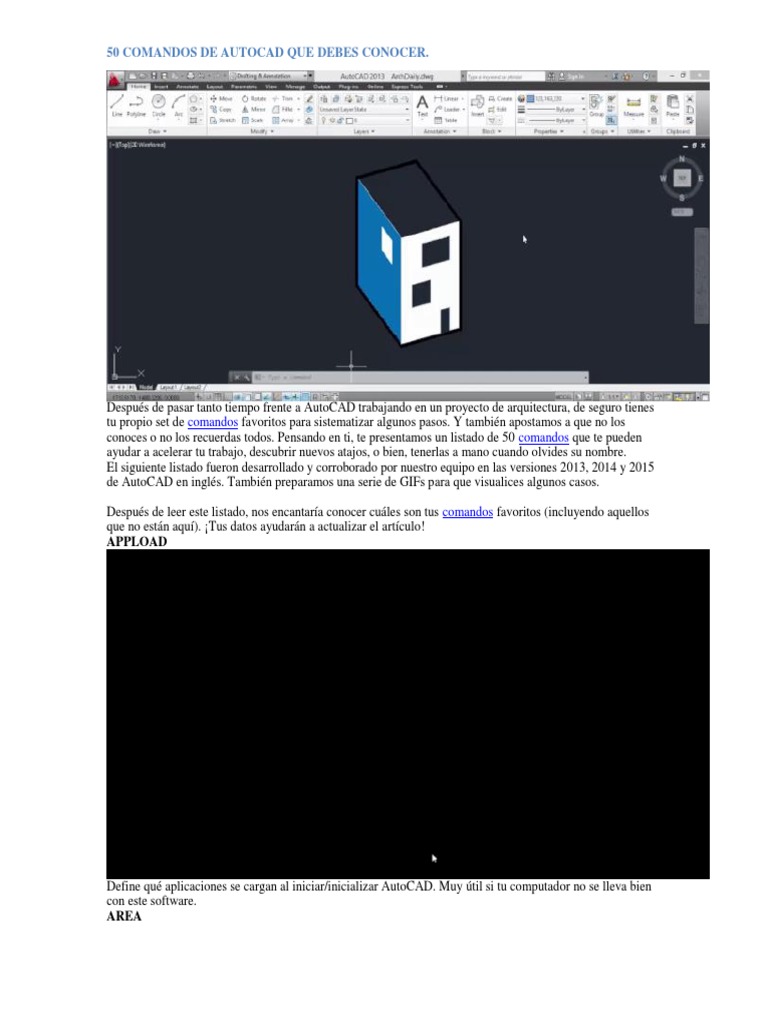 50 Comandos de Autocad | PDF | Archivo de computadora | Informática