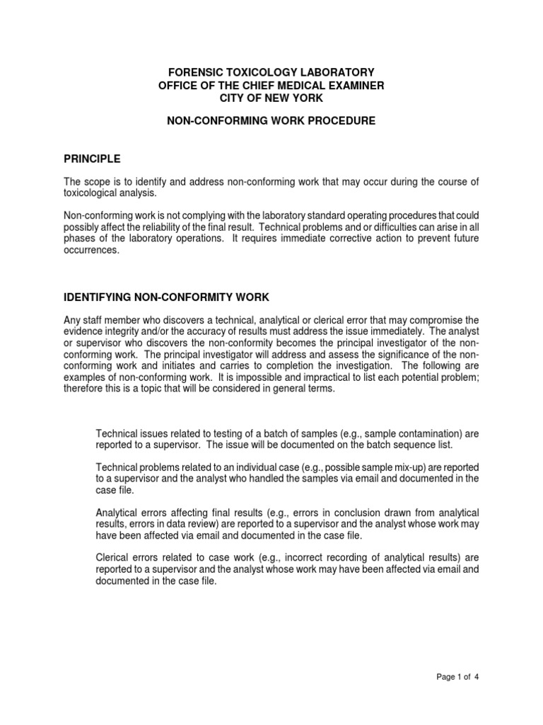 Non-Conforming Work Procedure Overview | PDF | Quality Assurance ...