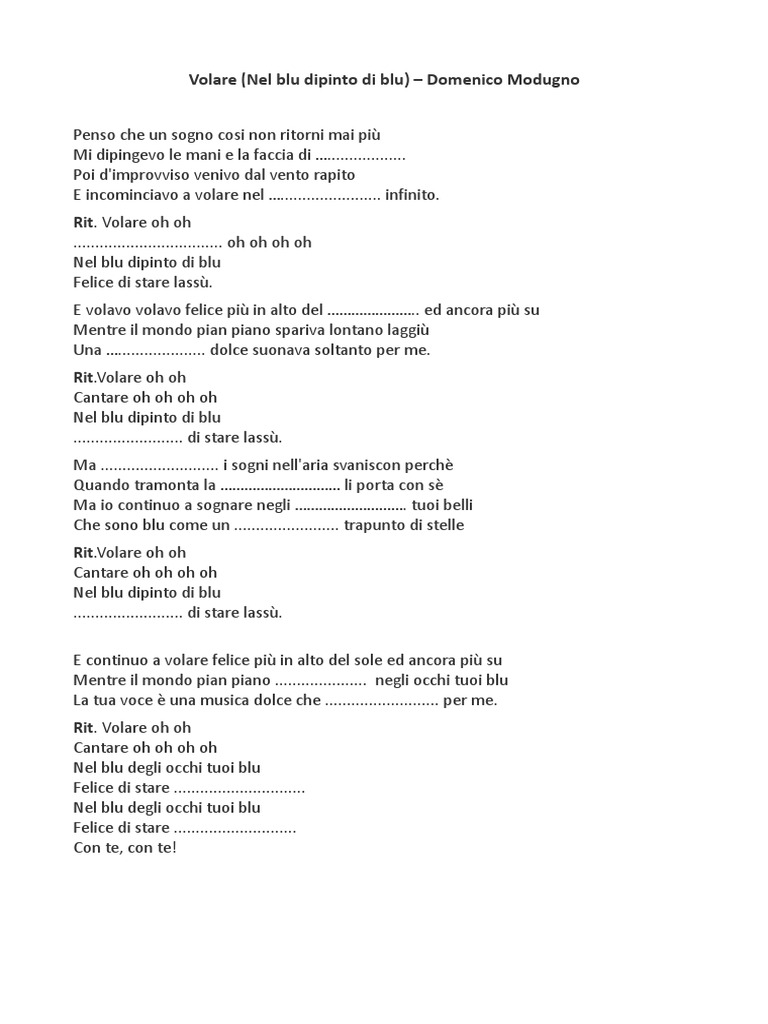 Volare Testo | PDF