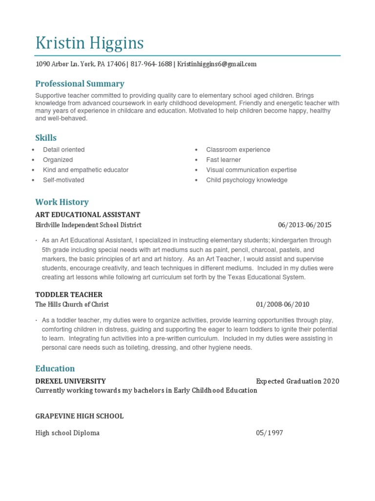 Kristin Higgins: Professional Summary | PDF