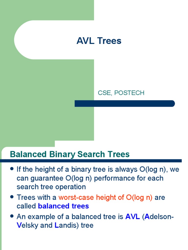 AVL Trees: Cse, Postech | PDF | Algorithms And Data Structures | Computer Data