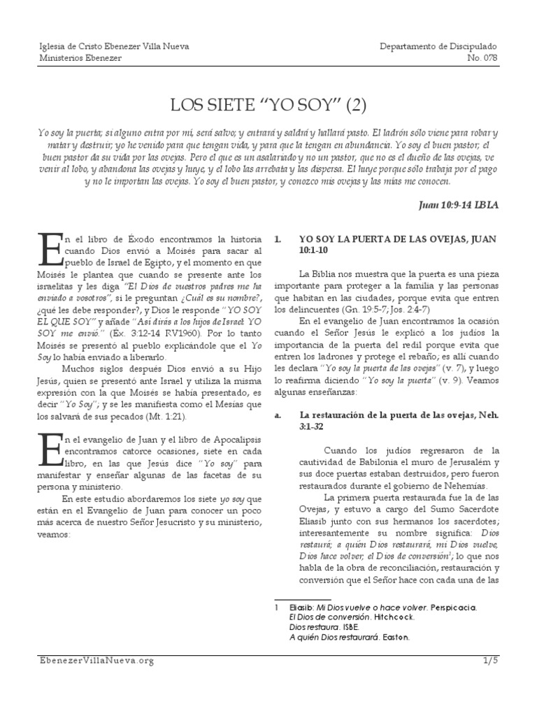 078 Los Siete Yo Soy de Jesus 2 | PDF | Cristo (título) | Moisés