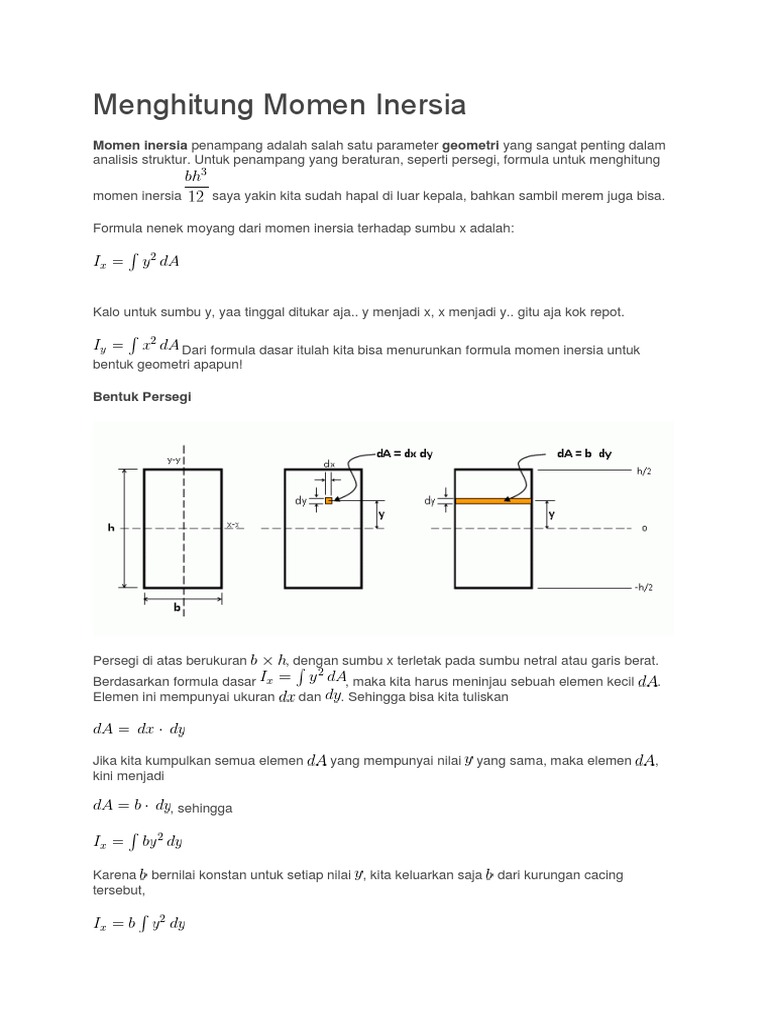 Menghitung Momen Inersia | PDF