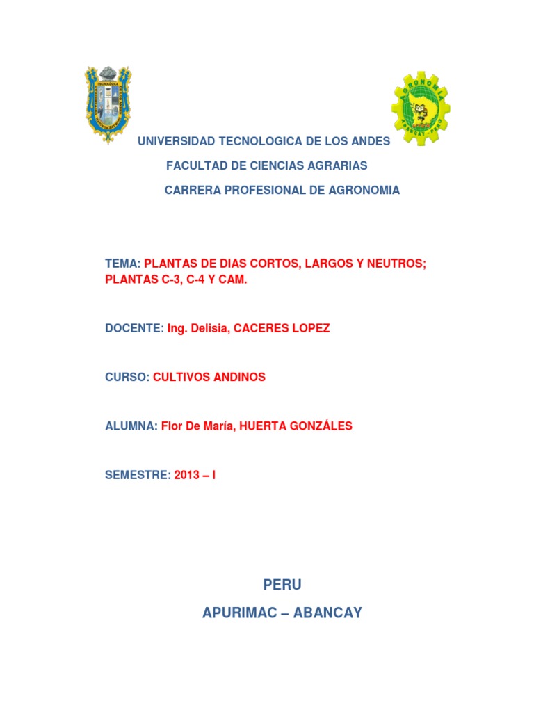 Plantas c3, c4, Cam | PDF | Plantas | Horticultura y jardinería