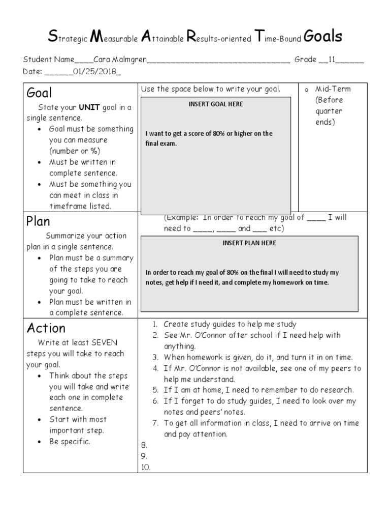 Smart Goals | PDF | Psychological Concepts | Applied Psychology